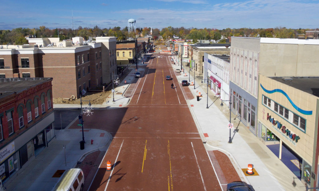 New Bricks and Aerial View of New Hotel, Nov. 6, 2017 • Albion Michigan ...